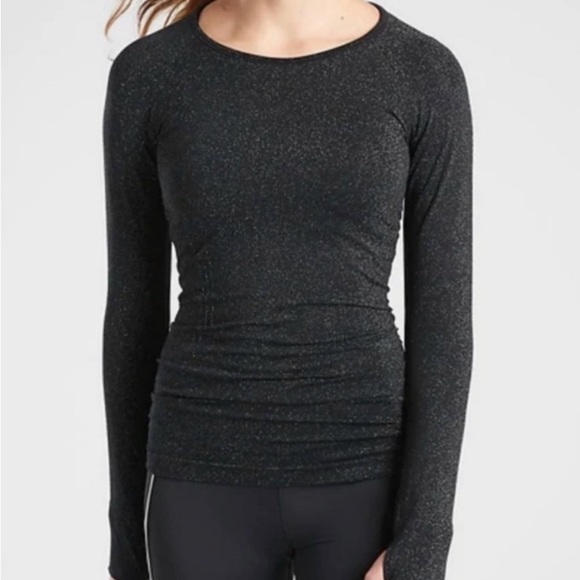 Athleta | Tops | Athleta Speedlight Glow Top Long Sleeve Metallic ...